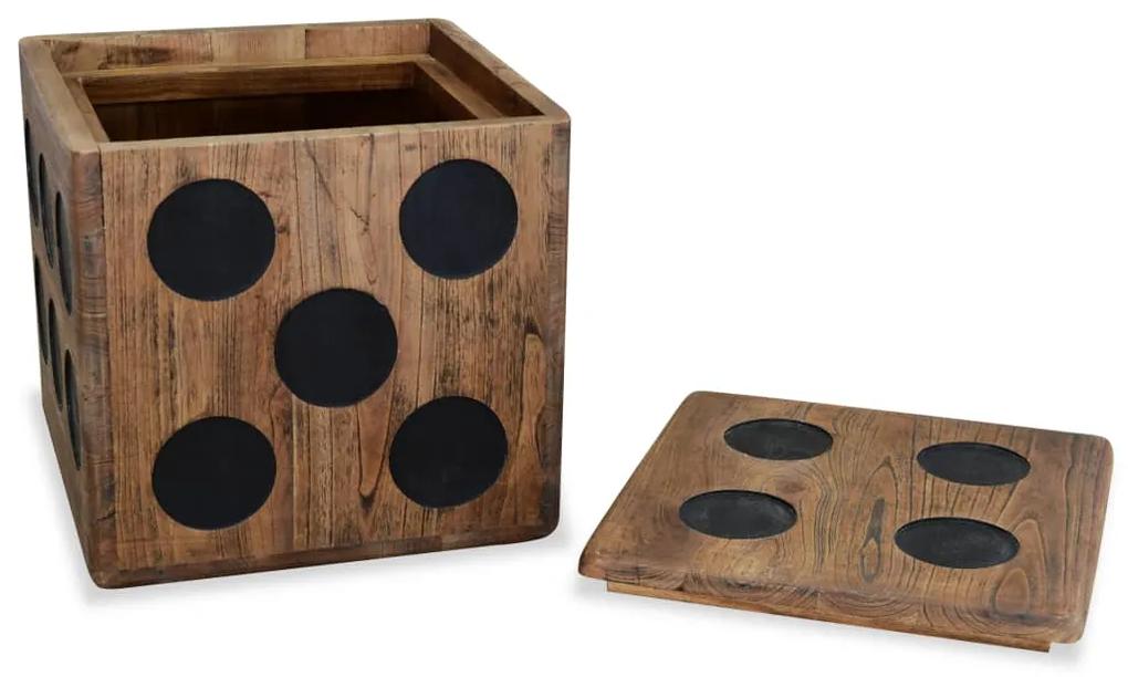 Úložný box mindi dřevo 40 x 40 x 40 cm design hrací kostky,  244559