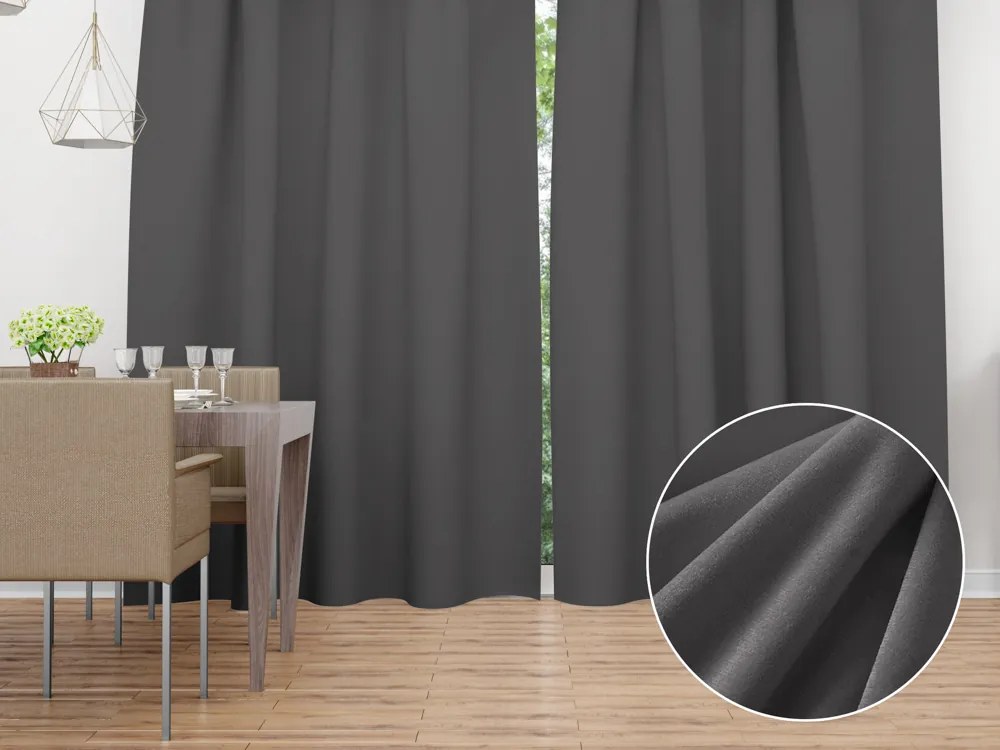 Biante Sametový závěs Velvet Premium SVP-017 Tmavě šedý - šířka 135 cm 135x170 cm