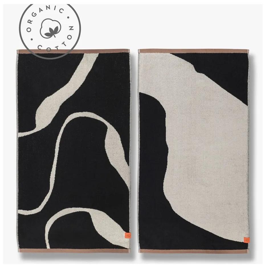 Černobílé ručníky v sadě 2 ks z Bio bavlny 50x90 cm Nova Arte – Mette Ditmer Denmark