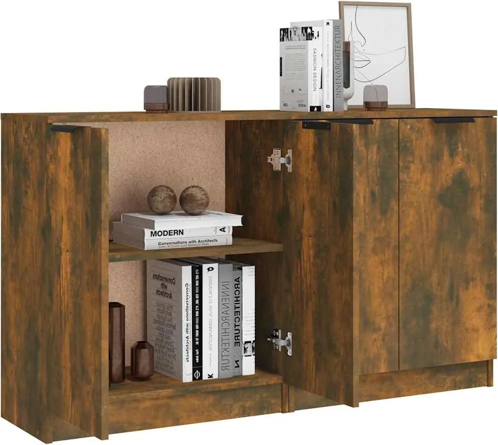 Příborníky 2 ks kouřový dub 60 x 30 x 70 cm kompozitní dřevo 3115777