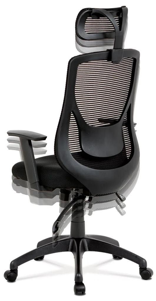 Kancelářská židle, synchronní mech., černá MESH, plast. kříž - KA-A186 BK