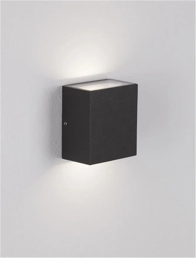 NV 9492650 Venkovní nástěnné svítidlo PARRIS antracitový hliník a čiré sklo LED 10.4W 3000K 220-240V 266st. IP65 světlo nahoru a dolů - NOVA LUCE