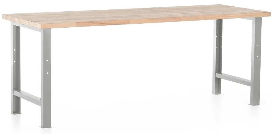Dílenský stůl Basic, 220 x 80 cm, šedá - ral 7038