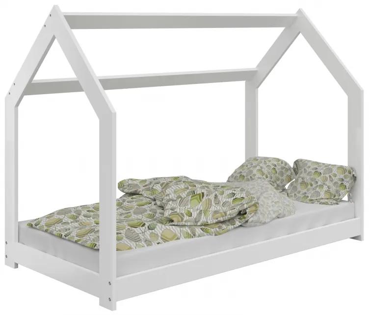 AMI nábytek Dětská postel DOMEČEK D2 80x160cm masiv bílá