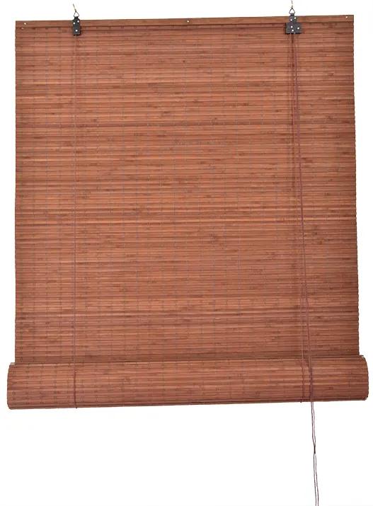 Vingo Rozbalená zatemňovací bambusová roleta hnědá Šířka rolety: 70 cm, Rozvin rolety: 200 cm