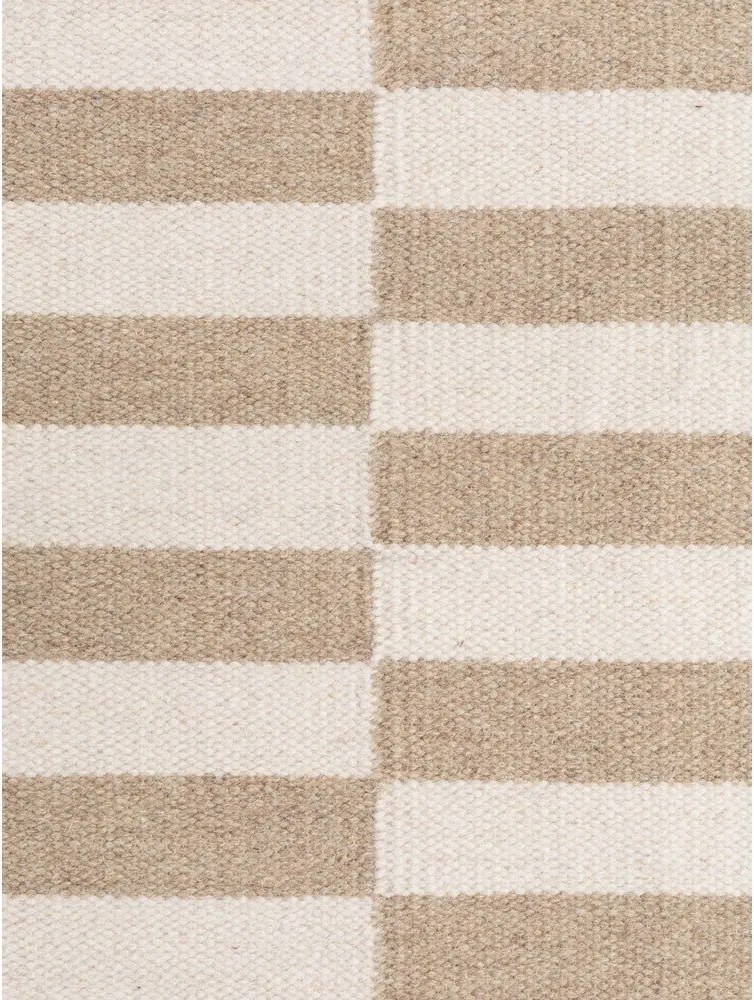 Bílý/světle hnědý oboustranný/ručně tkaný vlněný koberec 120x180 cm Vika – Hanse Home