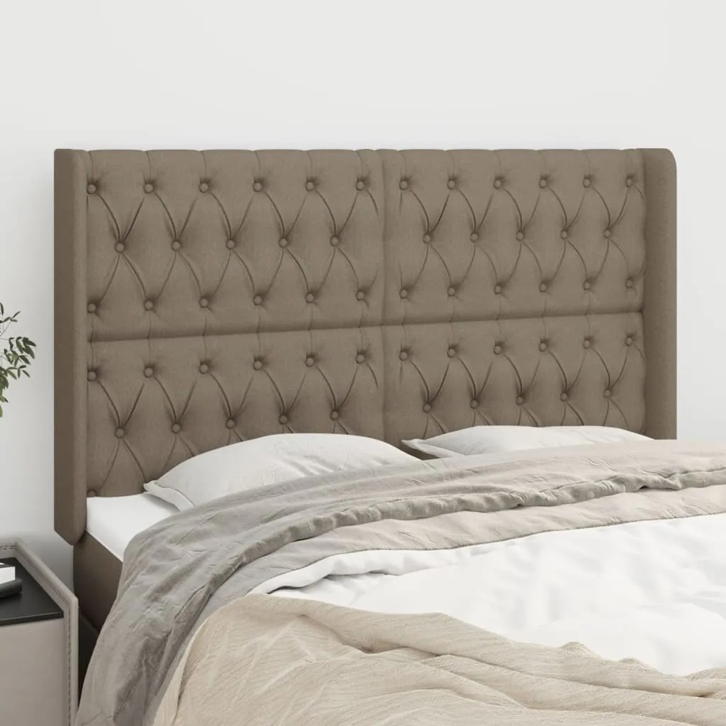 Čelo postele typu ušák taupe 147x16x118/128 cm textil 3119918