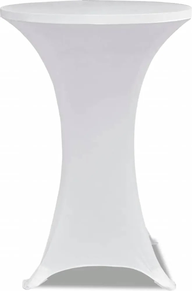Potahy na koktejlový stůl Ø 60 cm, bílé strečové, 2 ks 241201