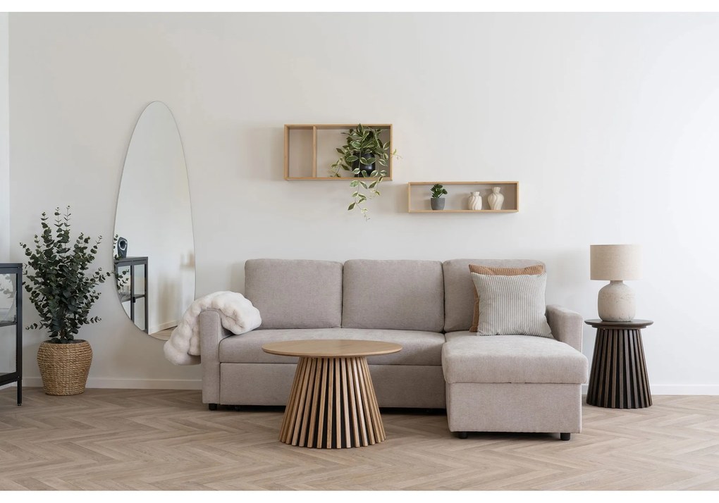 House Nordic Třímístná rozkládací pohovka BELFAST béžová 218 cm pravá