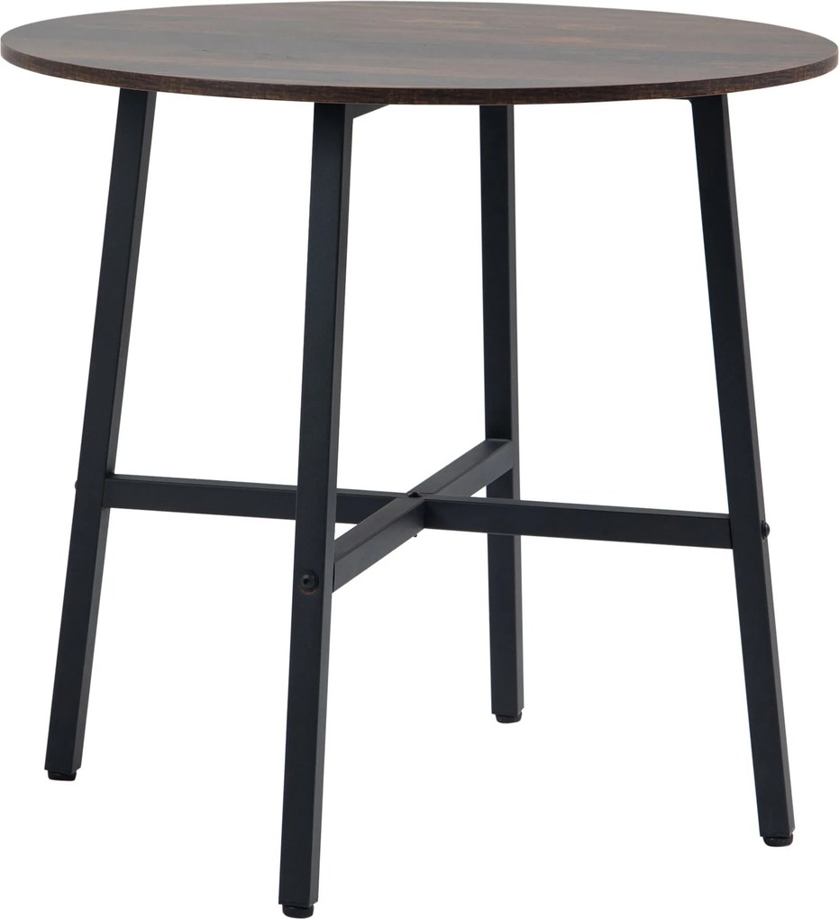 Jídelní stůl HOMCOM pro 4 osoby, moderní design do jídelny a kuchyně, ocel, hnědý, 80 x 80 x 76 cm | Aosom