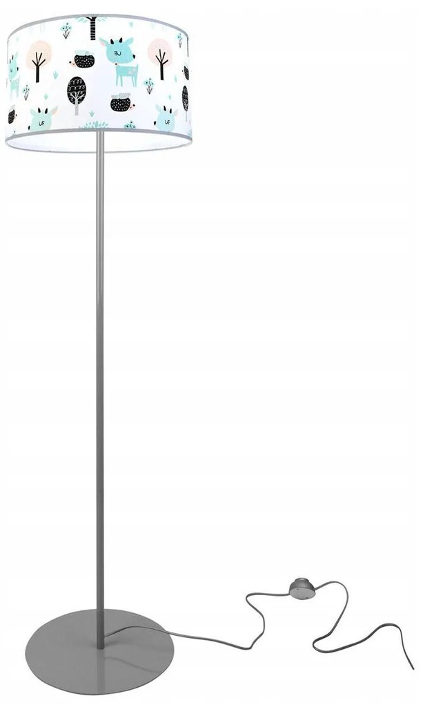 Dětská stojací lampa Bambi, 1x textilní stínítko se vzorem, (výběr ze 2 barev konstrukce), o
