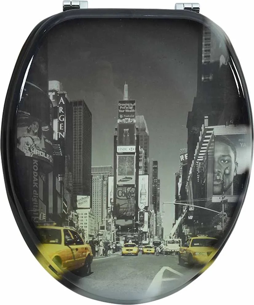 WC sedátko z MDF s víkem, potisk s motivem New Yorku 141481