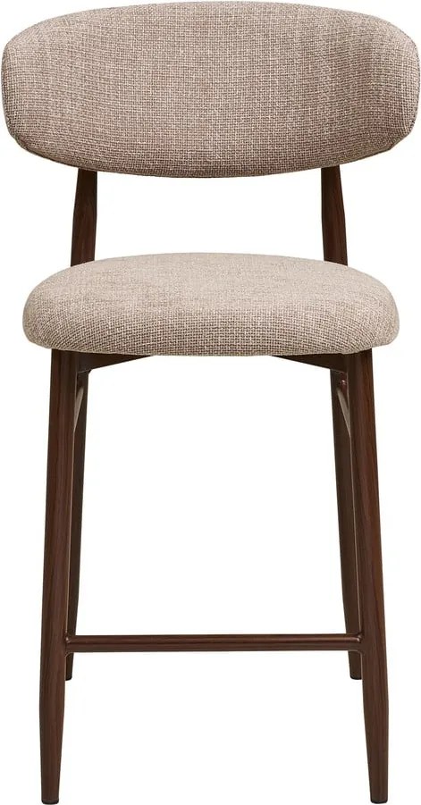 Béžová/tmavě hnědá čalouněná barová židle (výška sedáku 65 cm) Levanto – House Nordic