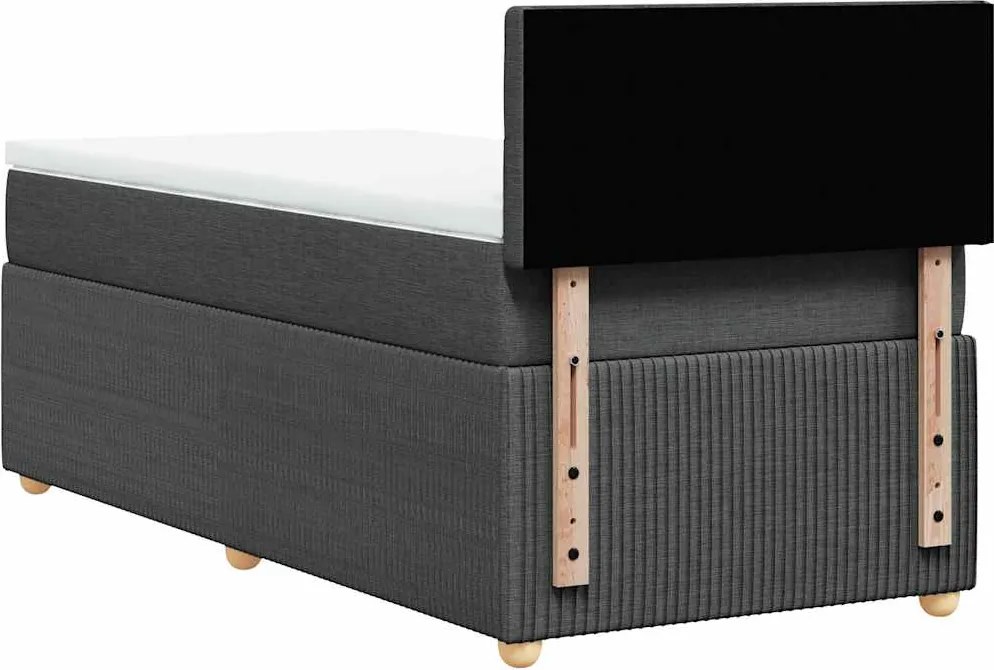 Box spring postel s matrací tmavě šedá 80 x 200 cm textil 3287298