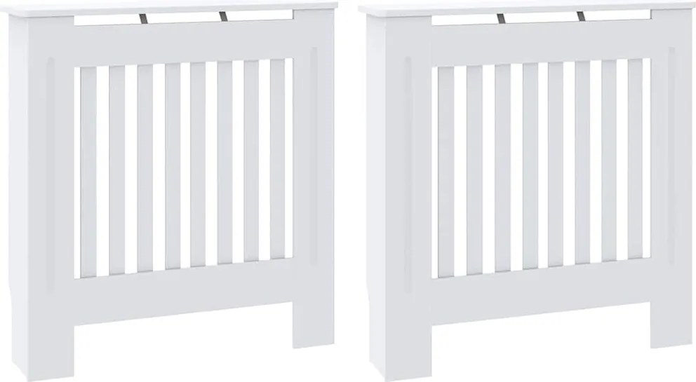 Kryt radiátoru 2 ks Bílá 78 x 19 x 81,5 cm Kompozitní dřevo 3403241