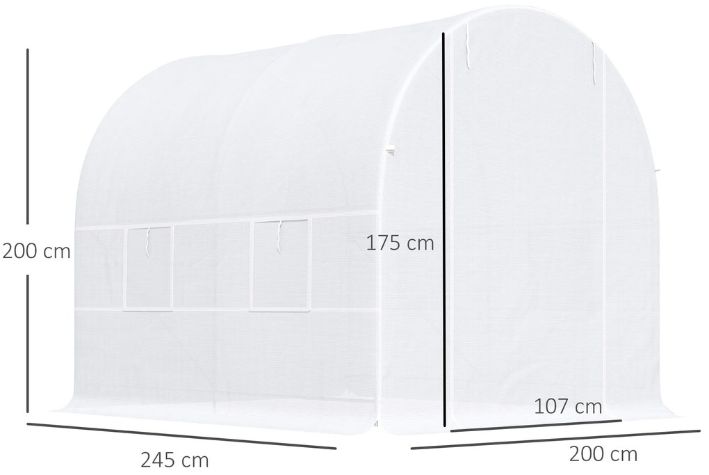 Fóliový skleník Outsunny Fóliový skleník Fóliový skleník pro rostliny 245x200x200 cm | Aosom