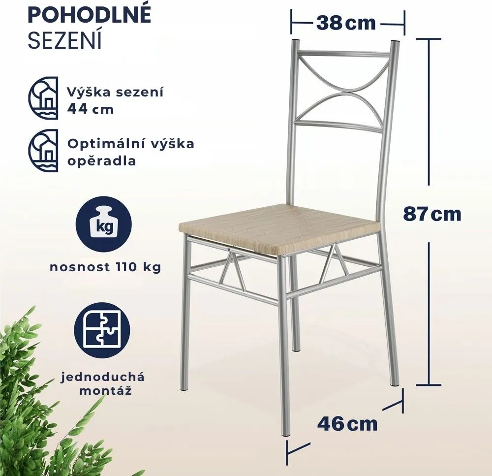 Jídelní set PAUL, 5-dílná, dubová hnědá Jurhan