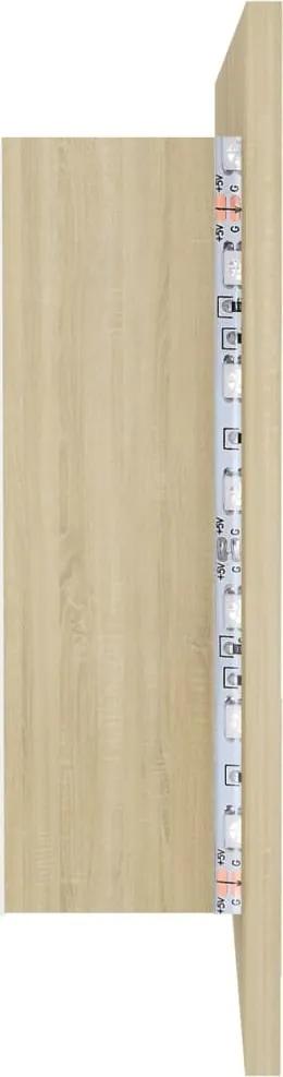 vidaXL LED koupelnová skříňka se zrcadlem 90x12x45cm akryl [804975] Barva: Betonová šedá