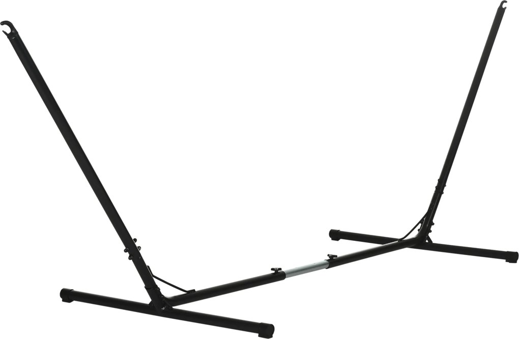 Outsunny rám houpací sítě nastavitelný stojan na houpací síť pro zahradu a pláž kov do 120 kg 308-380x108x120cm | Aosom.de