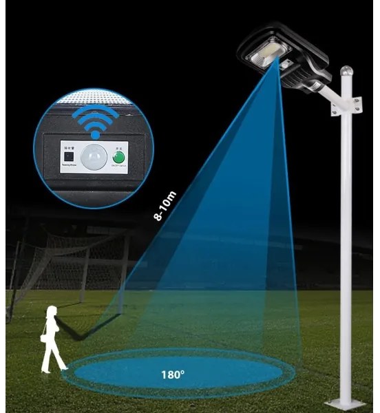 LED Solární pouliční lampa se senzorem LED/60W/6V 6500K IP65 + dálkové ovládání