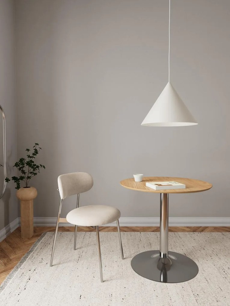 Jídelní stůl Ibiza 80 cm dub přírodní/stříbrný