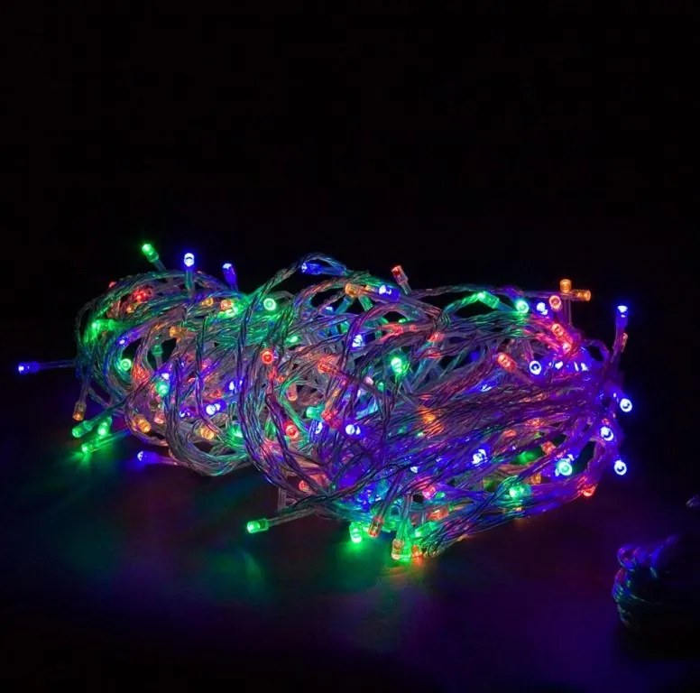 Voltronic 39463 Vánoční LED osvětlení 60 m - barevné 600 LED - zelený kabel
