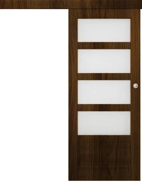 posuvné interiérové dveře na stěnu vasco doors BRAGA model 5 Průchozí rozměr: 70 x 197 cm, Orientace dveří: Levé dveře, Dekor: Buk jasmínový