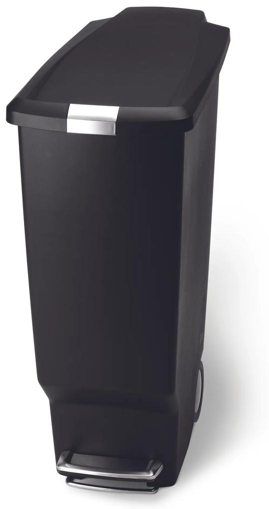 Pedálový odpadkový koš Simplehuman – 25 l, úzký, černý plast