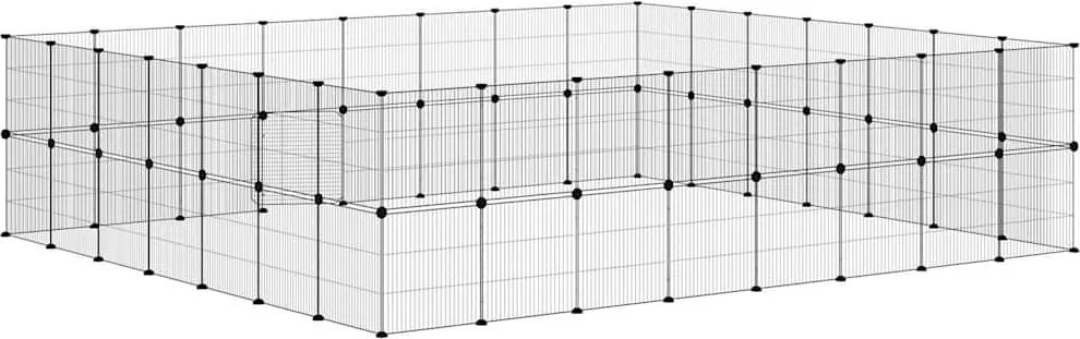 60panelová ohrádka pro zvířata s dvířky černá 280 x 245 x 70 cm ocel 3114048
