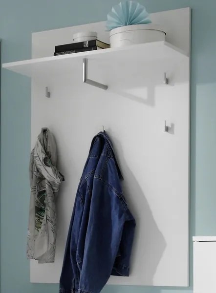 Nástěnný věšákový panel Spice, leskle bílý