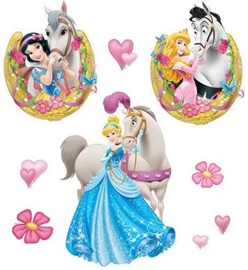 Samolepky na zeď dětské - princezna Disney Princezny 30 x 40 cm