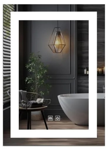 Koupelnové zrcadlo s LED osvětlením, 80 x 60 cm