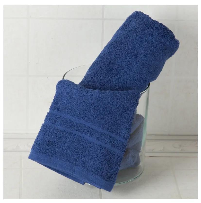Veba ručník rujana pruh - tmavě modrá 50x100