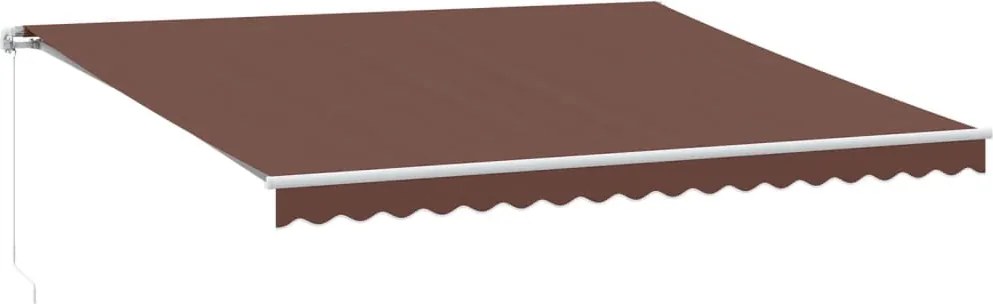 Ručně zatahovací markýza s LED hnědá 450 x 350 cm 3215392