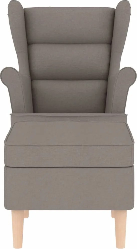 Křeslo s podnožkou taupe textil 3307995