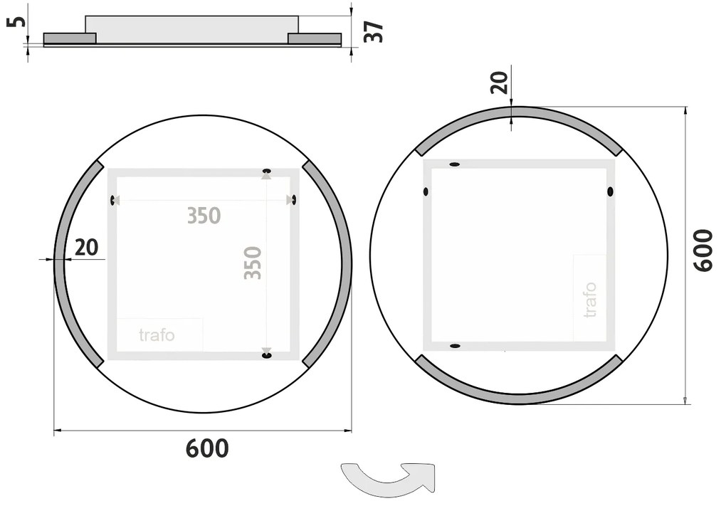 Nimco Kulaté LED zrcadlo pr. 600 - ZP 16000R