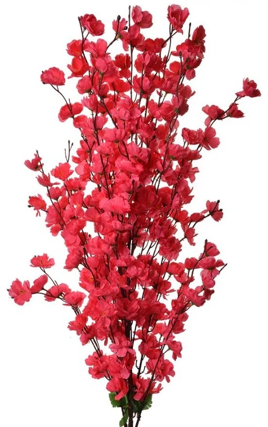 Dekorace umělá větvička s fuchsiovými květy - 40*10*100 cm