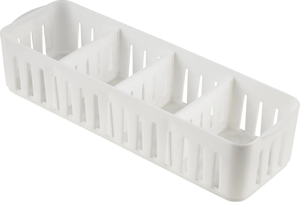 Orion Úložný box, s přepážkami, stohovatelný, šedý, NIKI (4 přepážky), 32 x 10 x 7 cm BÍLÁ