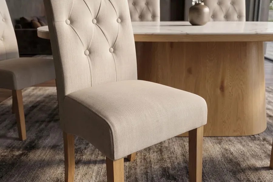 Designová jídelní židle Eileithya II béžová / dub