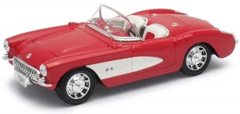 Welly 1957 Chevrolet Corvette 1:34 červený, červené sedačky