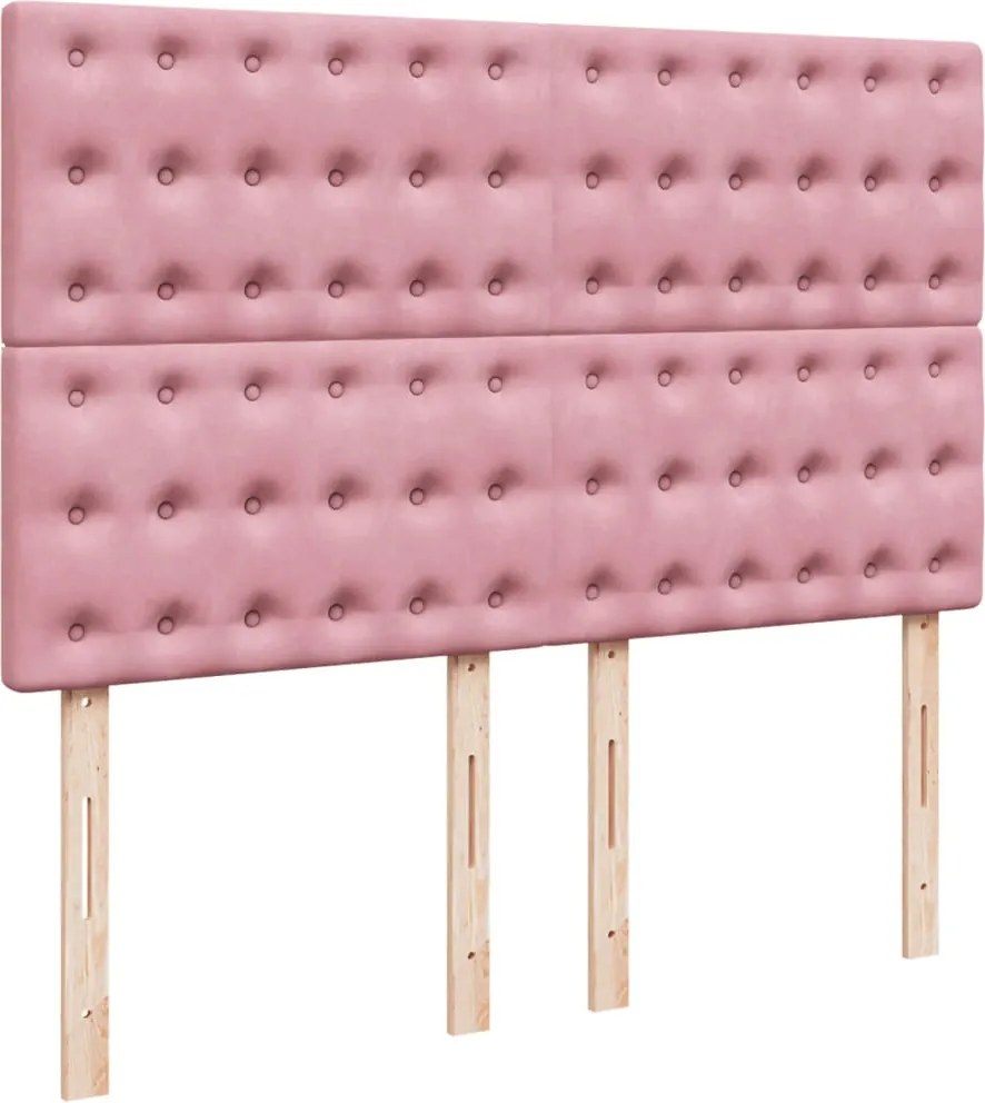 Box spring postel s matrací růžová 140x200 cm samet 3293247