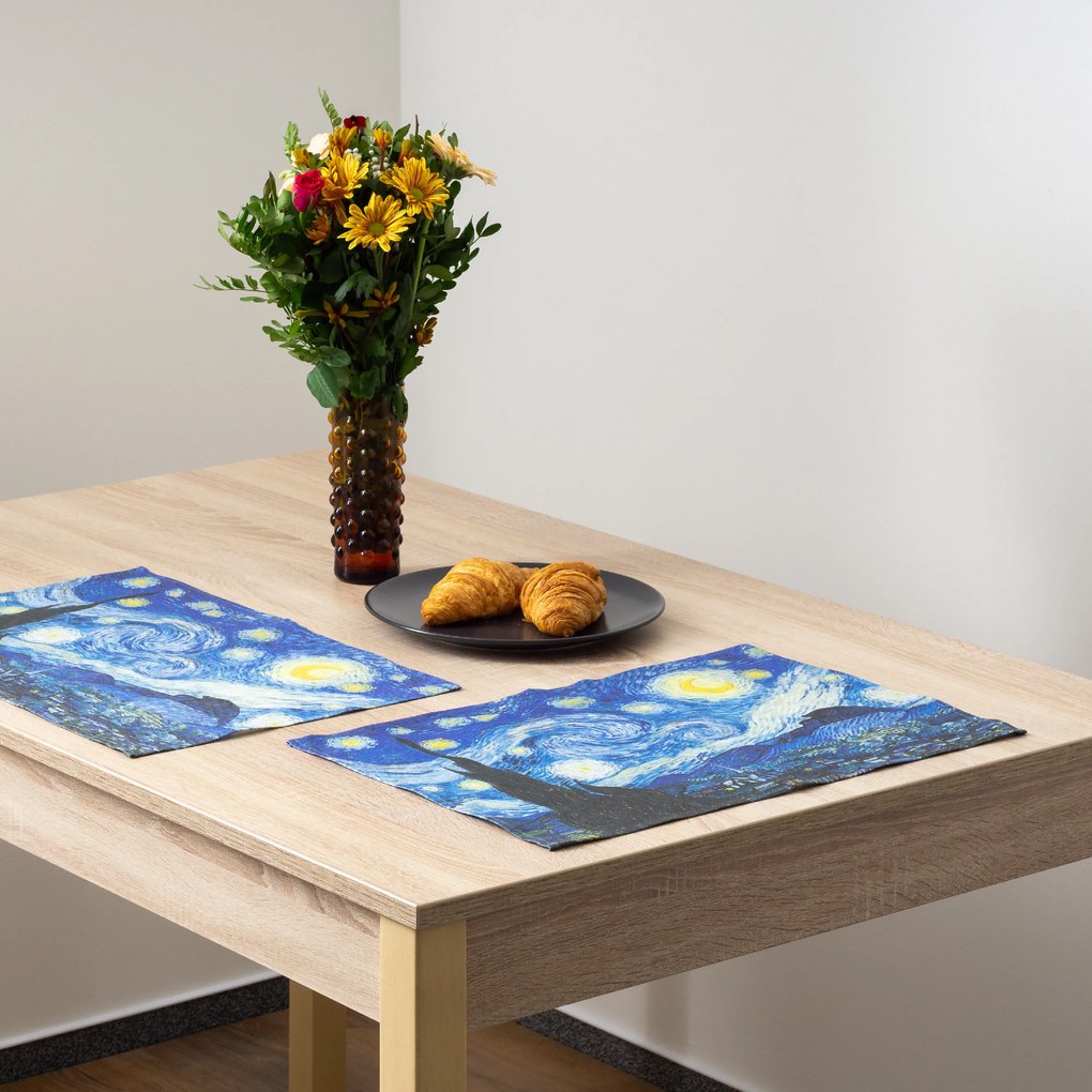 Lenbutik Lněné prostírání 48x32 Vincent Van Gogh Hvězdná noc I/ Starry night I