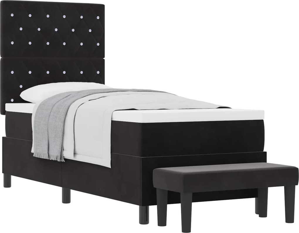 Postel s boxspringem s čelo Černá 200 x 80 cm samet 3344410