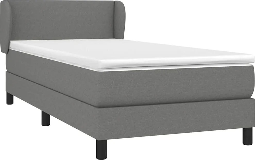 Box spring postel s matrací tmavě šedá 90x200 cm textil 3126054