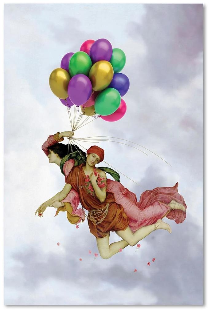 Gario Obraz na plátně Dva lidé létající na balónech - Jose Luis Guerrero Rozměry: 40 x 60 cm