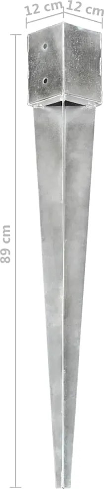 Kotvící hroty 6 ks stříbrné 12 x 12 x 89 cm pozinkovaná ocel 145426