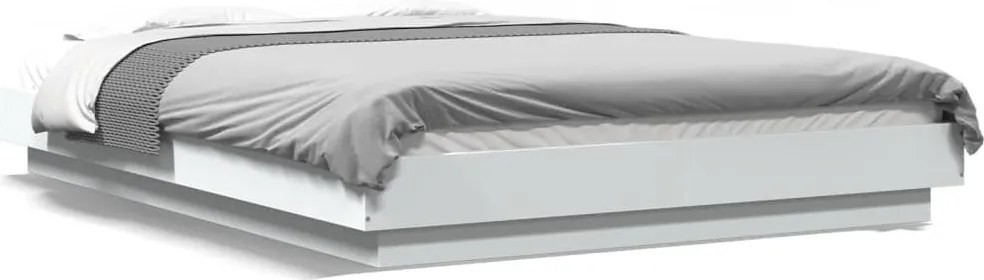 Rám postele s LED osvětlením bílý 140 x 190 cm kompozitní dřevo 3281126