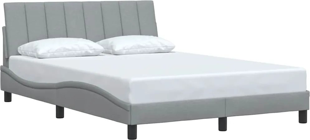 Rám postele bez matrace Hanko světle šedý 140 x 190 cm textil 3310384
