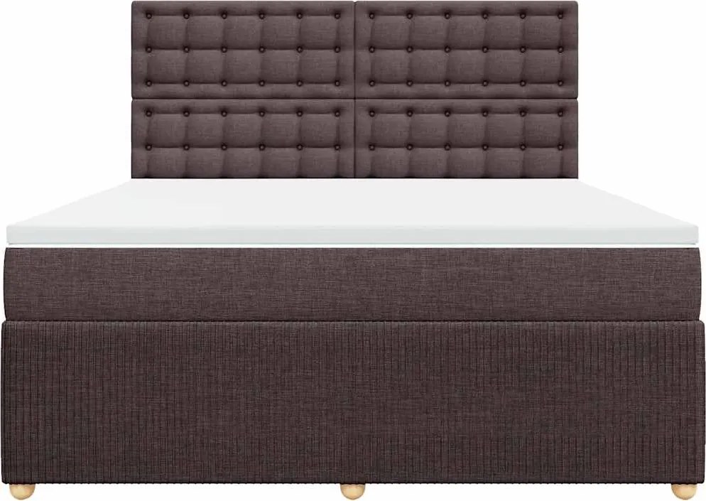 Box spring postel s matrací tmavě hnědá 180x200 cm textil 3292152