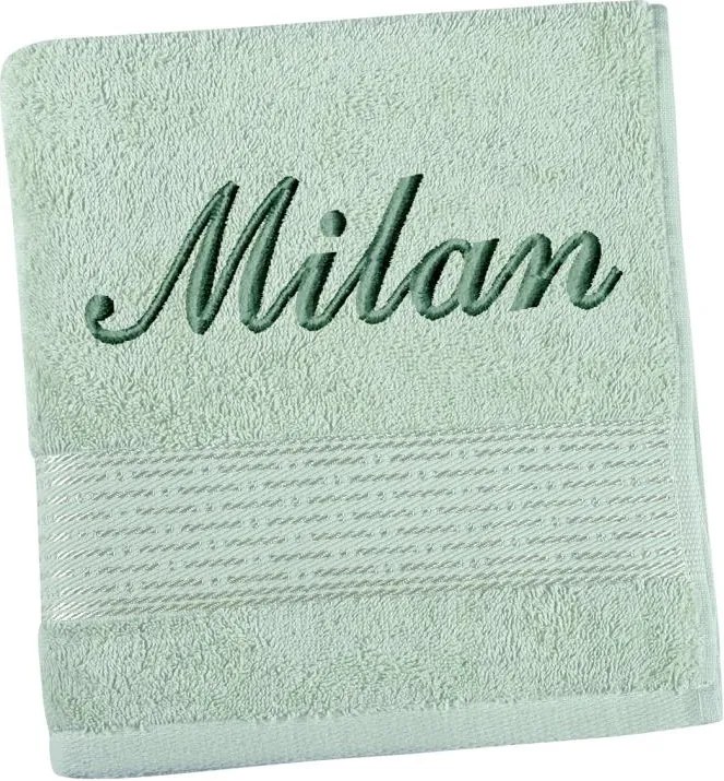 Bellatex Froté ručník proužek s výšivkou jména Zelená 50x100 cm